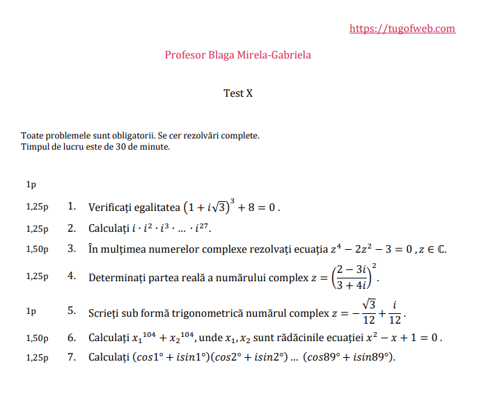 10 Numere complexe – Tug Of Web