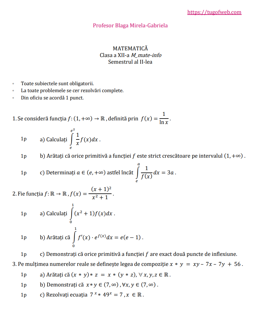 Teza 12 mate-info semestrul II 2021-2022 – Tug Of Web