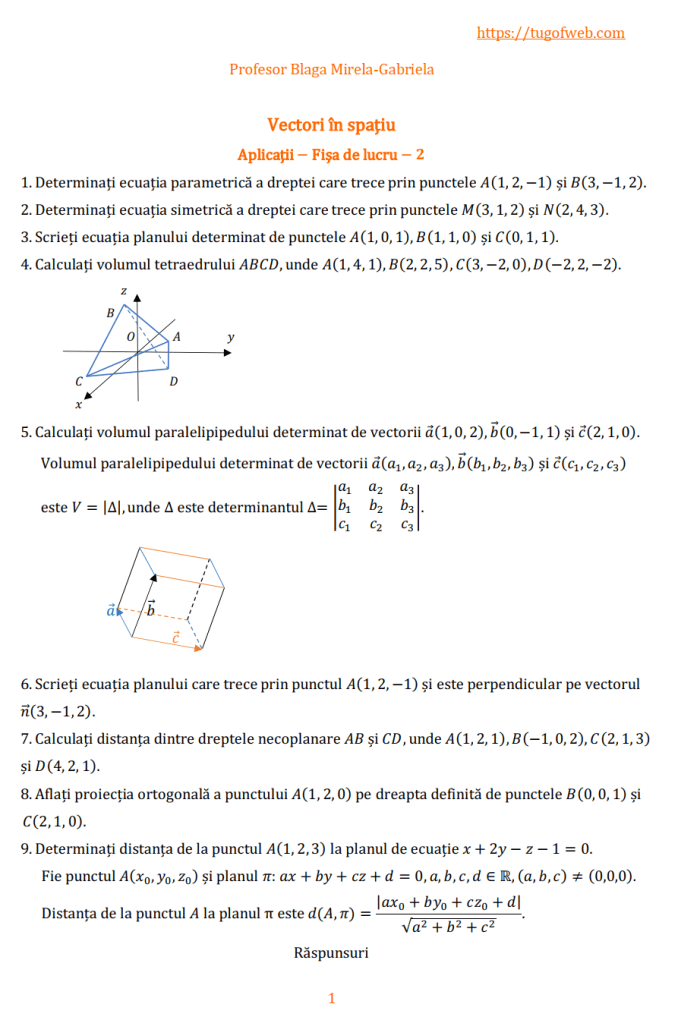 Vectori in spatiu 8 Aplicatii – Tug Of Web